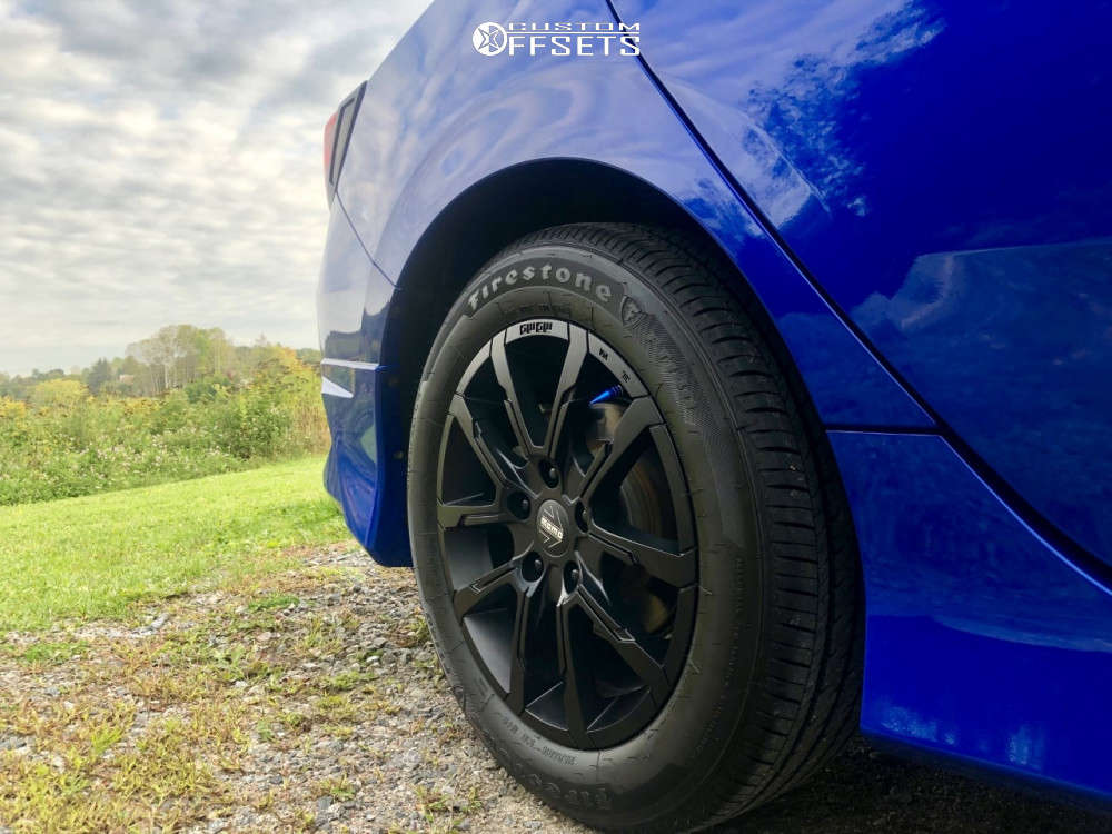 2018 Honda Civic with 16x7 42 Momo Quantum and 215/55R16 Firestone ...