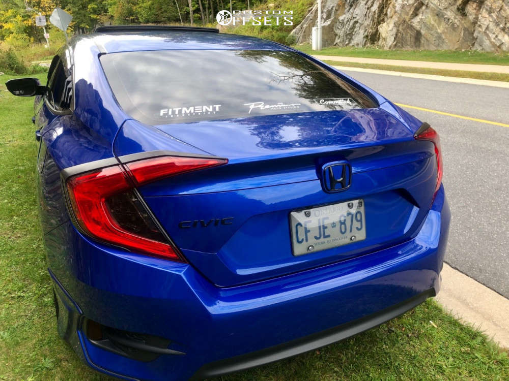 2018 Honda Civic with 16x7 42 Momo Quantum and 215/55R16 Firestone ...