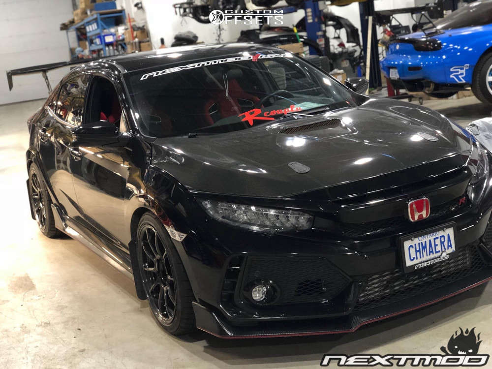 2018 Honda Civic with 18x9.5 35 Volk Ze40 and 265/35R18 Dunlop Direzza ...