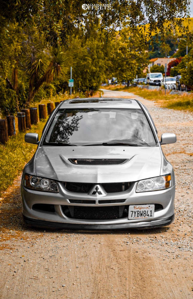 2004 Mitsubishi Lancer with 18x9 35 WedsSport Tc-105n and 255/35R18 ...