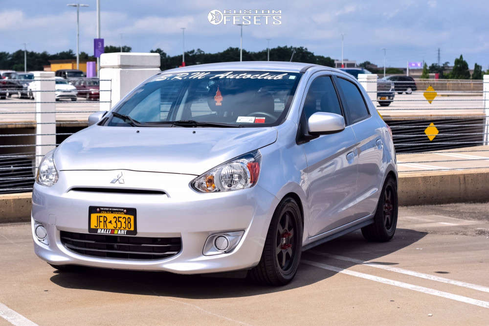 2015 Mitsubishi Mirage with 15x7 20 Rota Grid and 195/50R15 Ironman ...