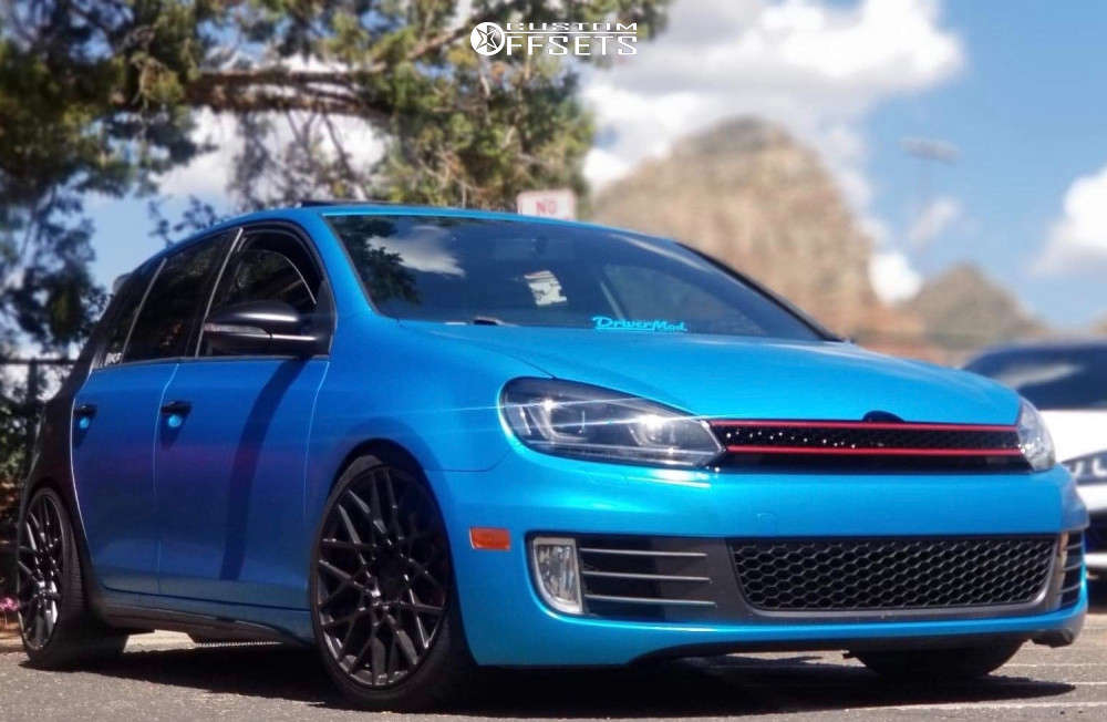 2013 Volkswagen GTI with 18x8.5 35 Rotiform Blq and 245/45R18 Federal ...