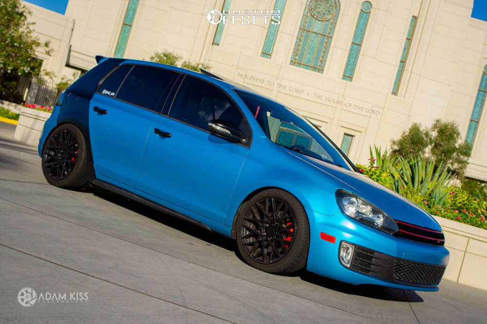 2013 Volkswagen GTI with 18x8.5 35 Rotiform Blq and 245/45R18 Federal ...