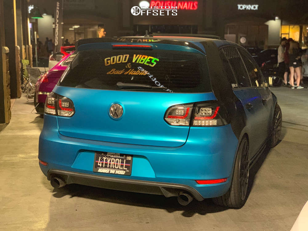 2013 Volkswagen GTI with 18x8.5 35 Rotiform Blq and 245/45R18 Federal ...