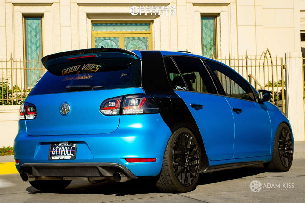 2013 Volkswagen GTI with 18x8.5 35 Rotiform Blq and 245/45R18 Federal ...