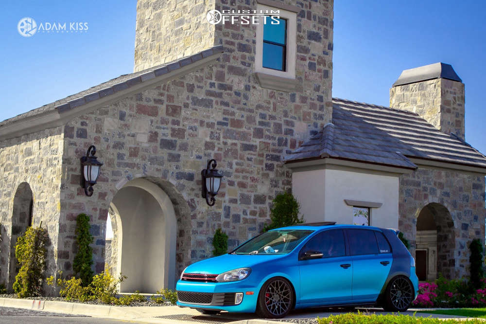 2013 Volkswagen GTI with 18x8.5 35 Rotiform Blq and 245/45R18 Federal ...