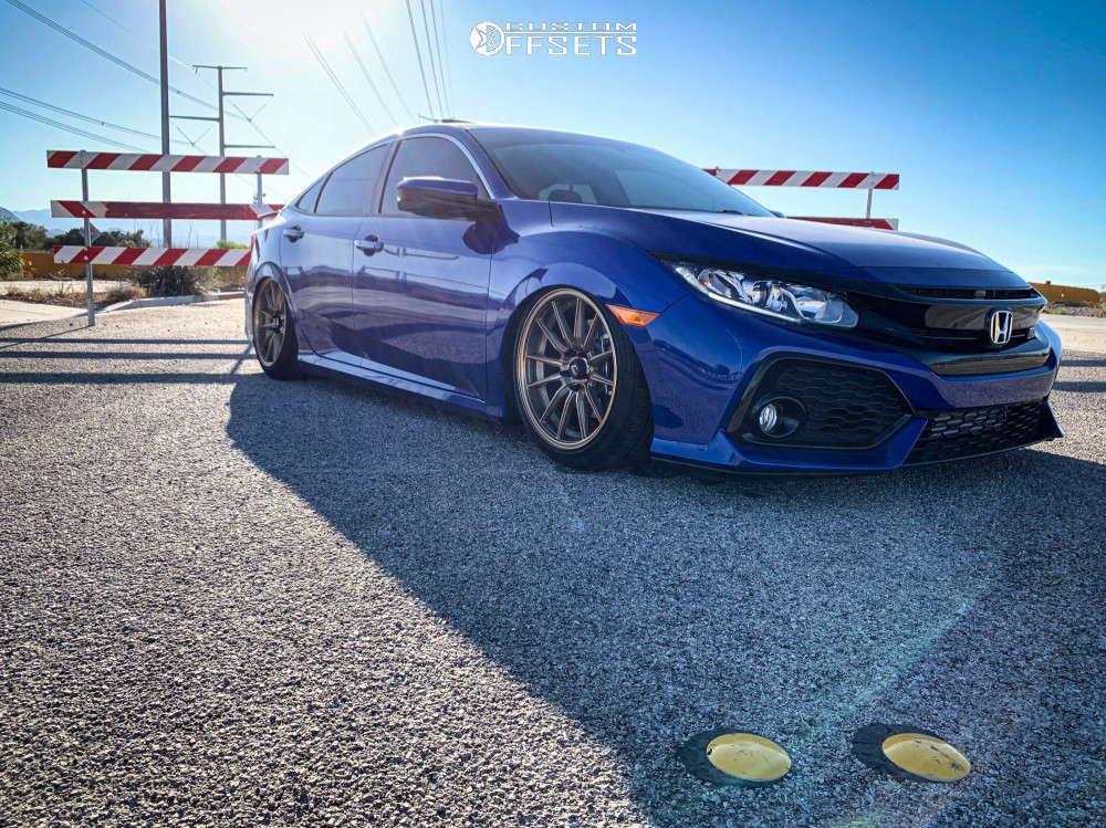 2019 Honda Civic with 18x9.5 35 Cosmis Racing R1 and 235/40R18 Goodyear ...