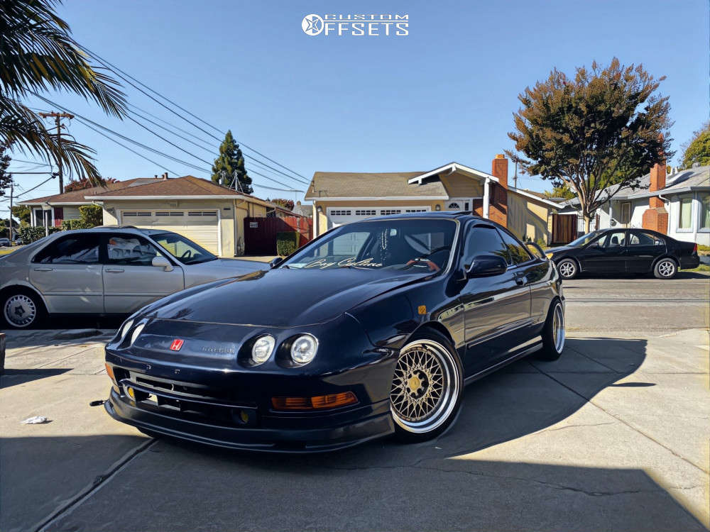 Black Acura Integra Gold Rims