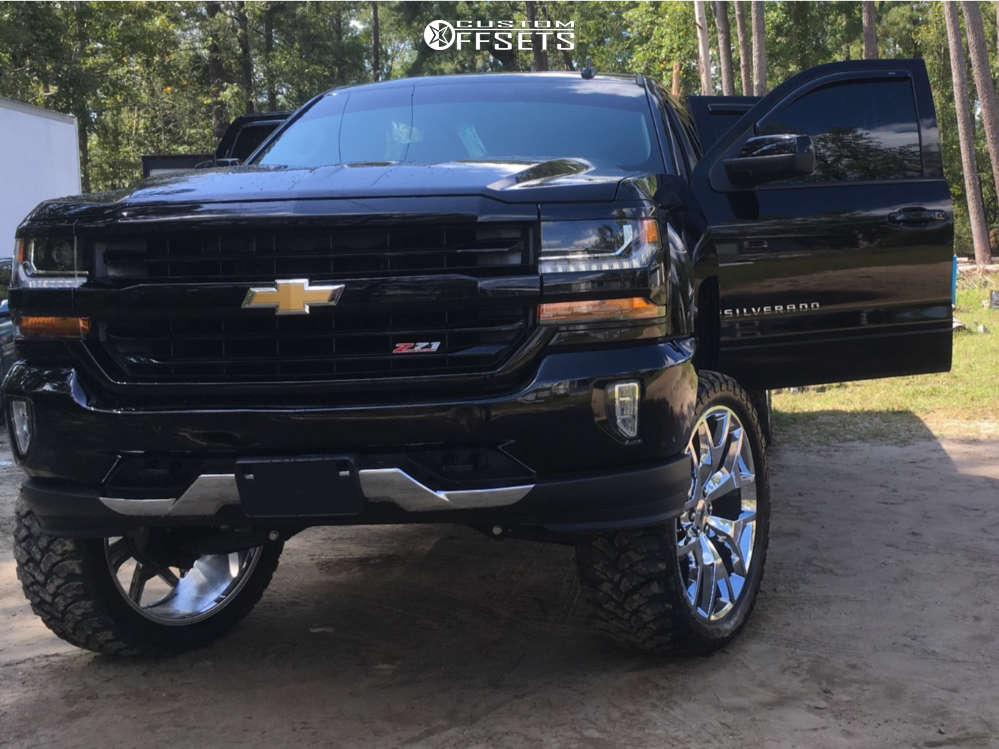 2016 Chevrolet Silverado 1500 with 26x10 25 Eclipse Replica 288 and 37/ ...
