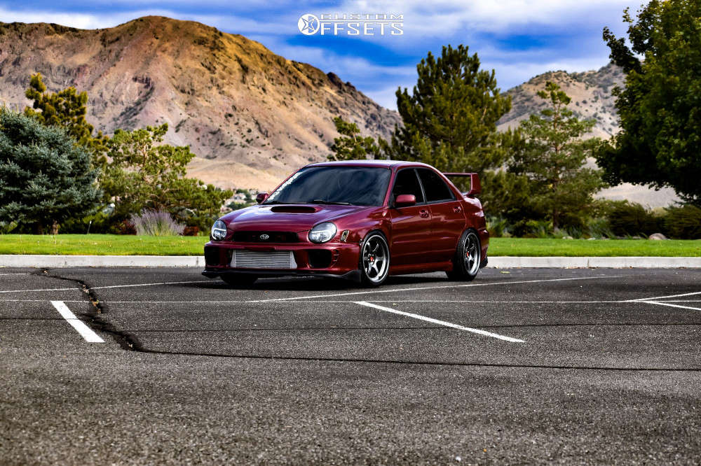 2002 Subaru WRX with 18x9.5 30 Aodhan Ah08 and 225/40R18 Dcenti D9000 ...