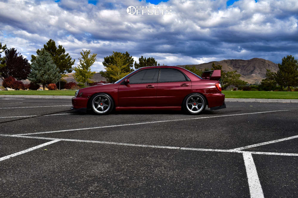 2002 Subaru WRX with 18x9.5 30 Aodhan Ah08 and 225/40R18 Dcenti D9000 ...