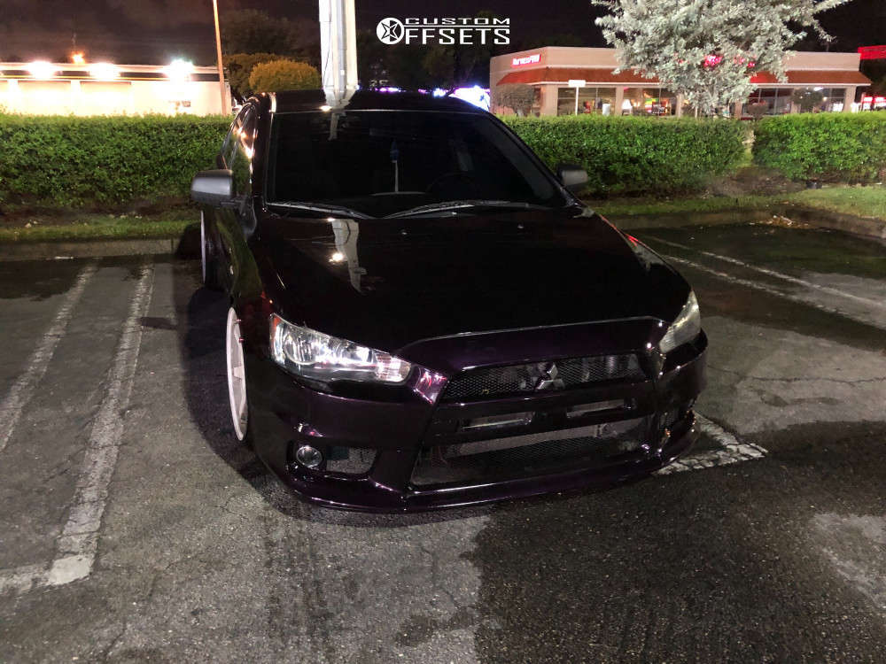 2009 Mitsubishi Lancer with 19x9.5 22 ESR Sr07 and 225/30R19 Firestone ...