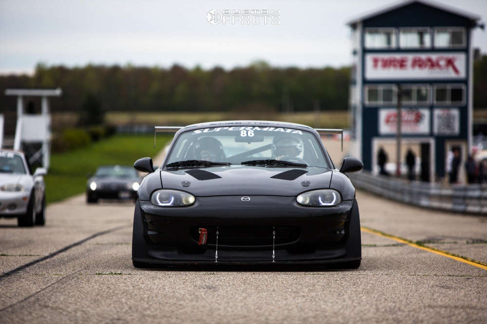 1999 Mazda MX-5 Miata with 15x10 25 Jongbloed Racing Series 500 and 245 ...