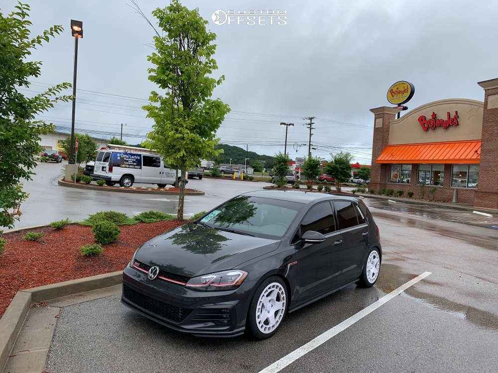 White Volkswagen Rabbit Lowered