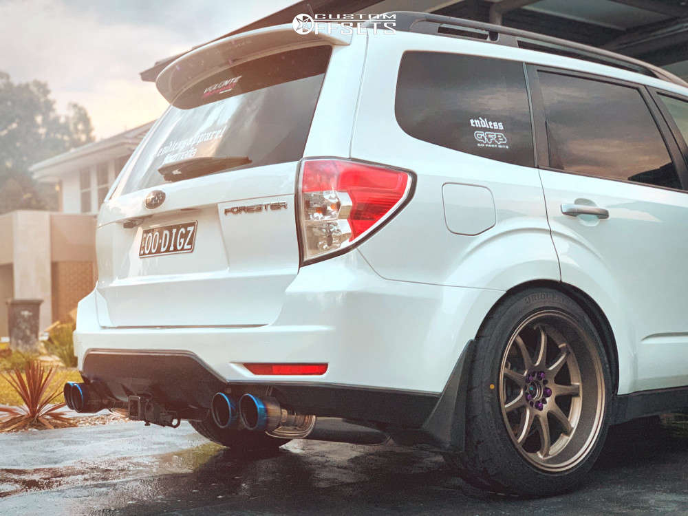 2009 Subaru Forester with 18x10 38 Work Xd9 and 245/45R18 Bridgestone ...