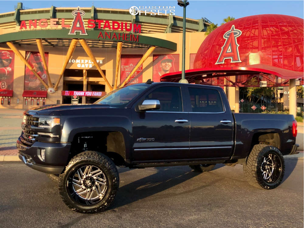 2018 Chevrolet Silverado 1500 with 22x12 -44 Hostile Jigsaw and 35/12.5R22 Nitto Ridge Grappler ...