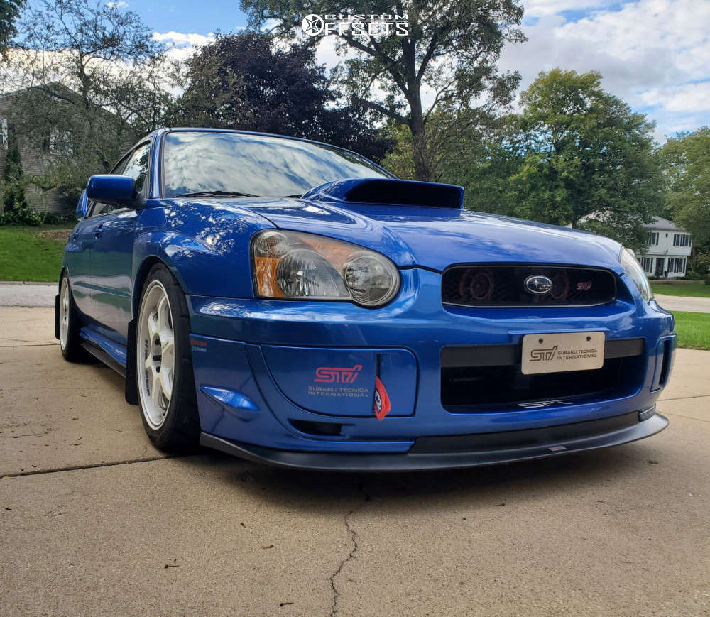 2004 Subaru WRX STI with 18x8.5 40 Buddy Club P1 Sf and 235/40R18 ...
