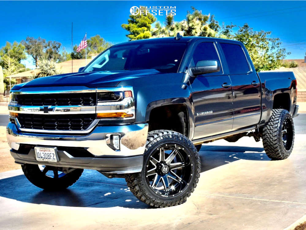 2017 Chevrolet Silverado 1500 with 22x12 -44 Hostile Alpha and 35/12.5R22 Atturo Trail Blade Mt ...