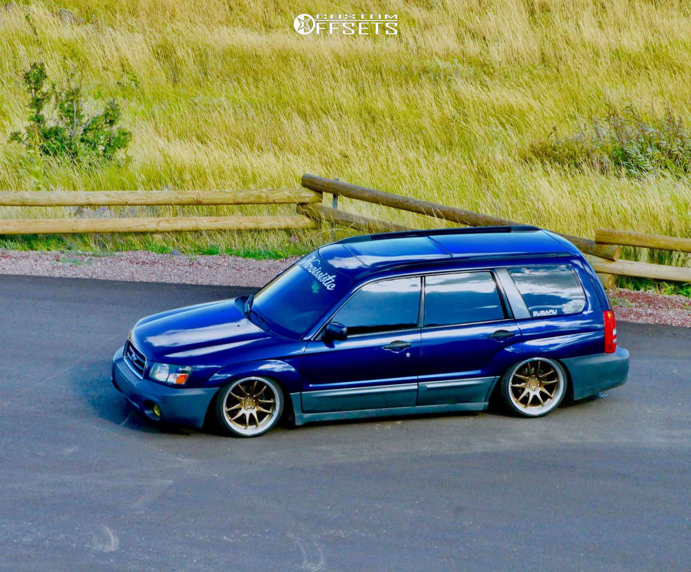 2005 Subaru Forester with 18x9.5 35 Aodhan DS02 and 215/35R18 Lionhart ...