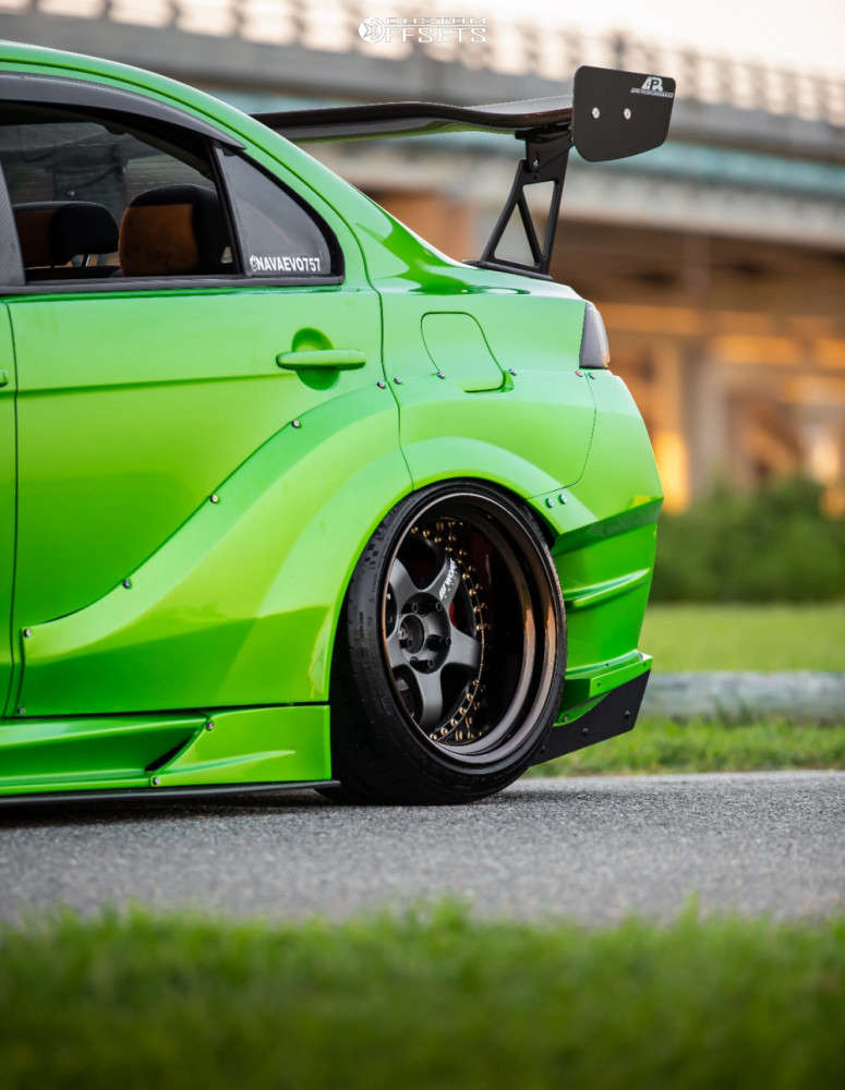 2010 Mitsubishi Lancer with 18x9.5 0 Work Meister S1 3P and 275/35R18 ...