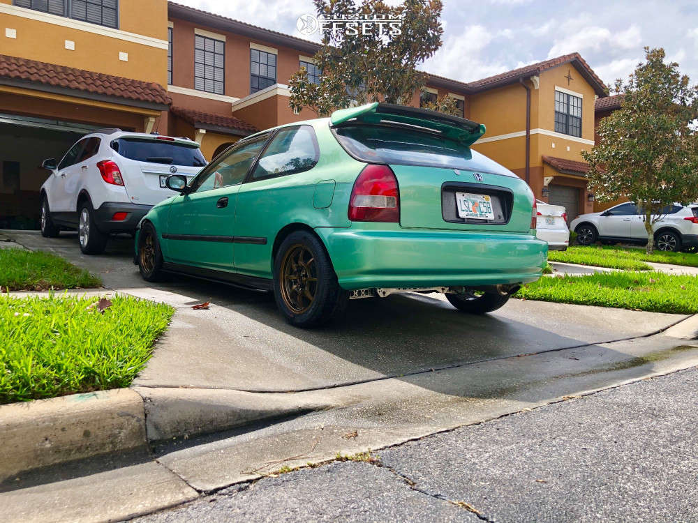 1996 Honda Civic with 15x6.5 38 Rota Circuit 8 and 205/50R15 Hankook ...