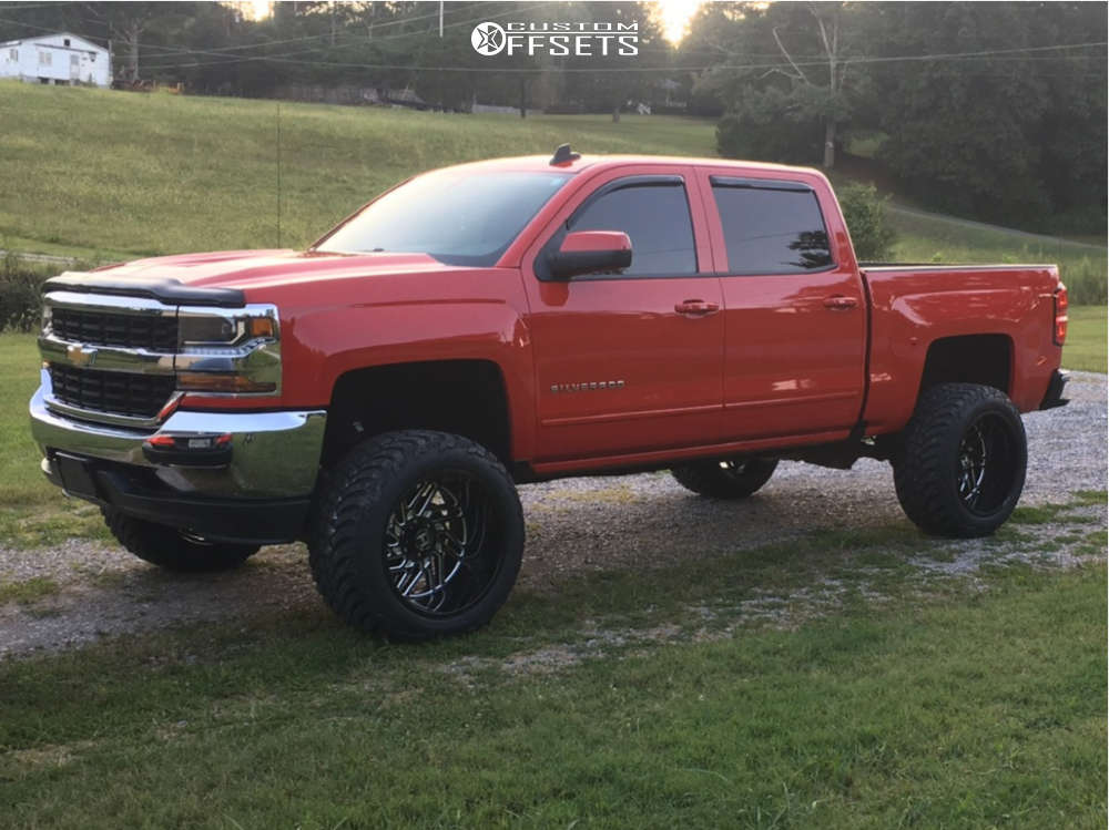 2017 Chevrolet Silverado 1500 with 22x14 -75 Hostile Jigsaw and 325/50R22 AMP Mud Terrain Attack ...