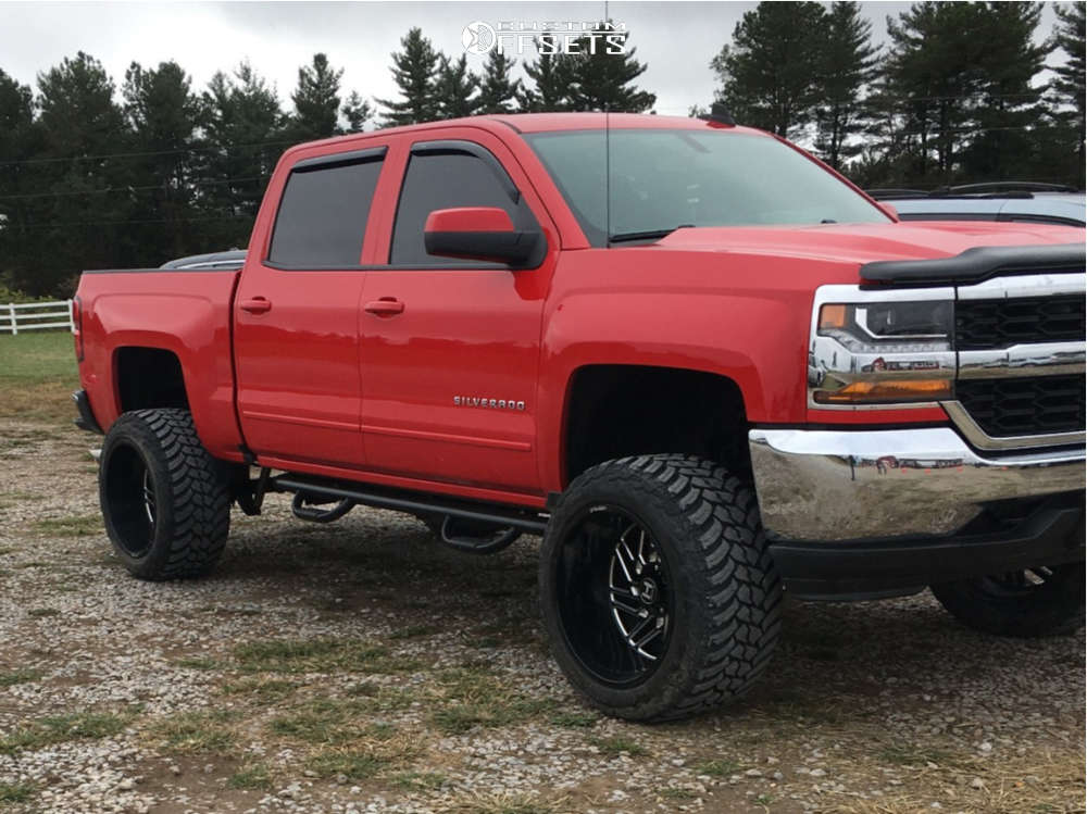 2017 Chevrolet Silverado 1500 with 22x14 -75 Hostile Jigsaw and 325/50R22 AMP Mud Terrain Attack ...