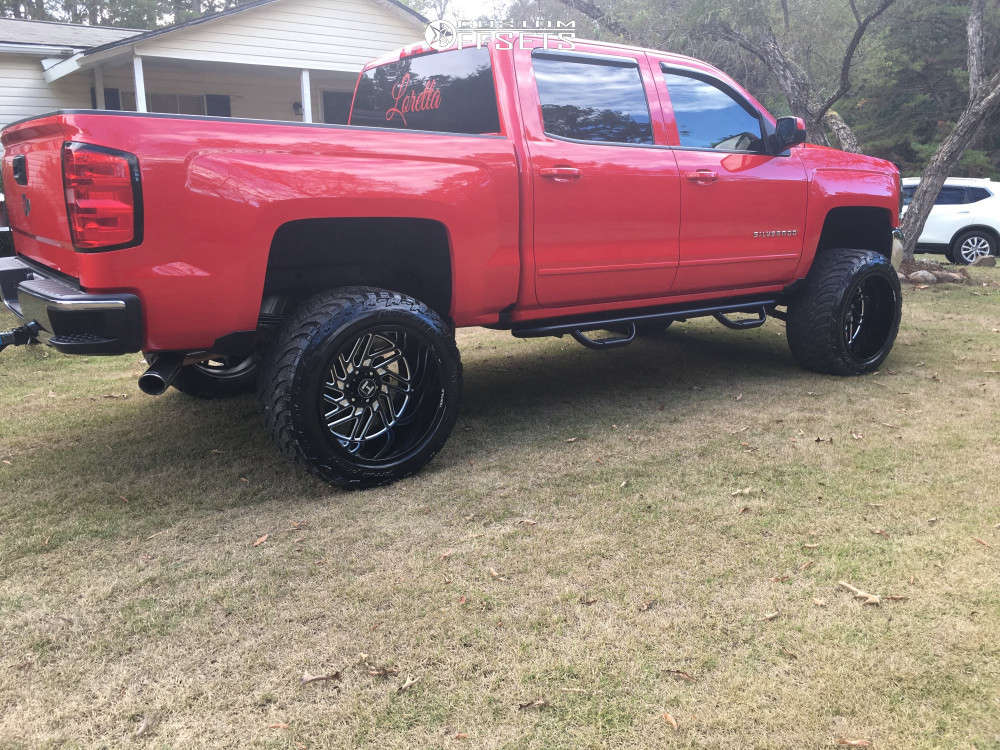 2017 Chevrolet Silverado 1500 with 22x14 -75 Hostile Jigsaw and 325/50R22 AMP Mud Terrain Attack ...