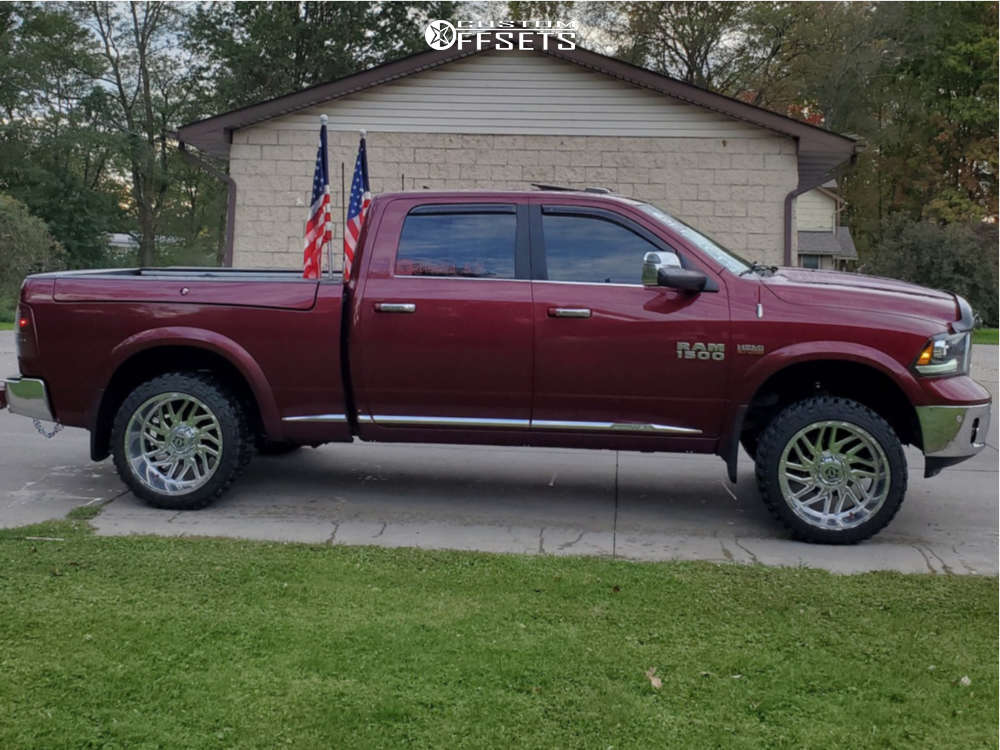 2017 Ram 1500 with 22x12 -44 TIS 544C and 33/12.5R22 Nitto Ridge ...