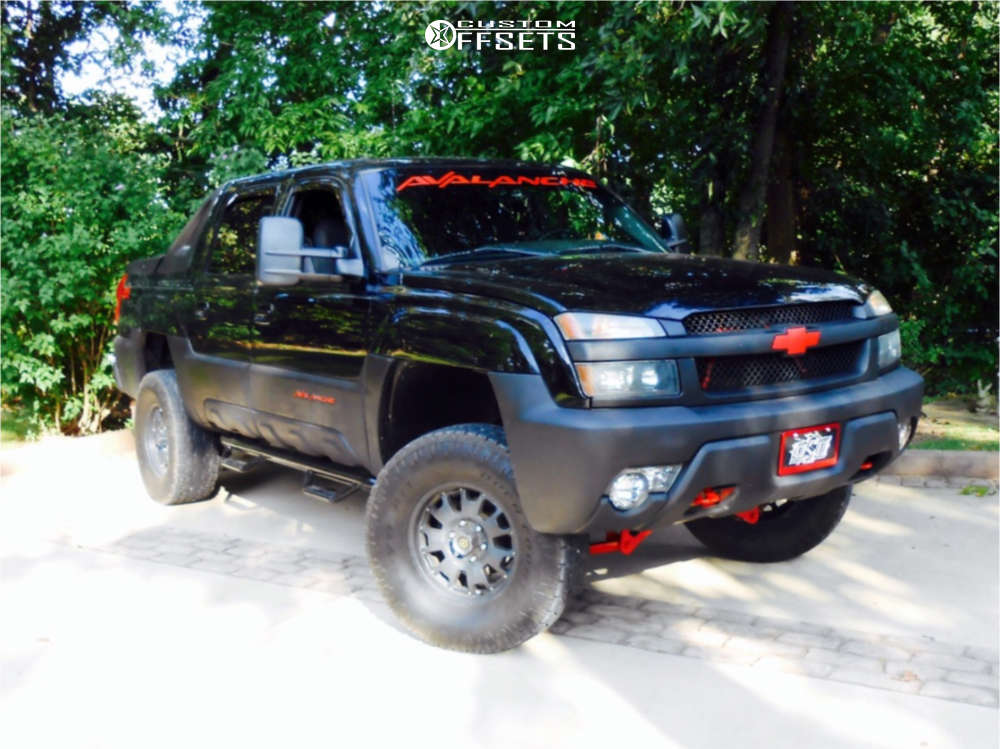 2003 Chevrolet Avalanche with 17x8 0 American Racing ATX Series and 35/ ...