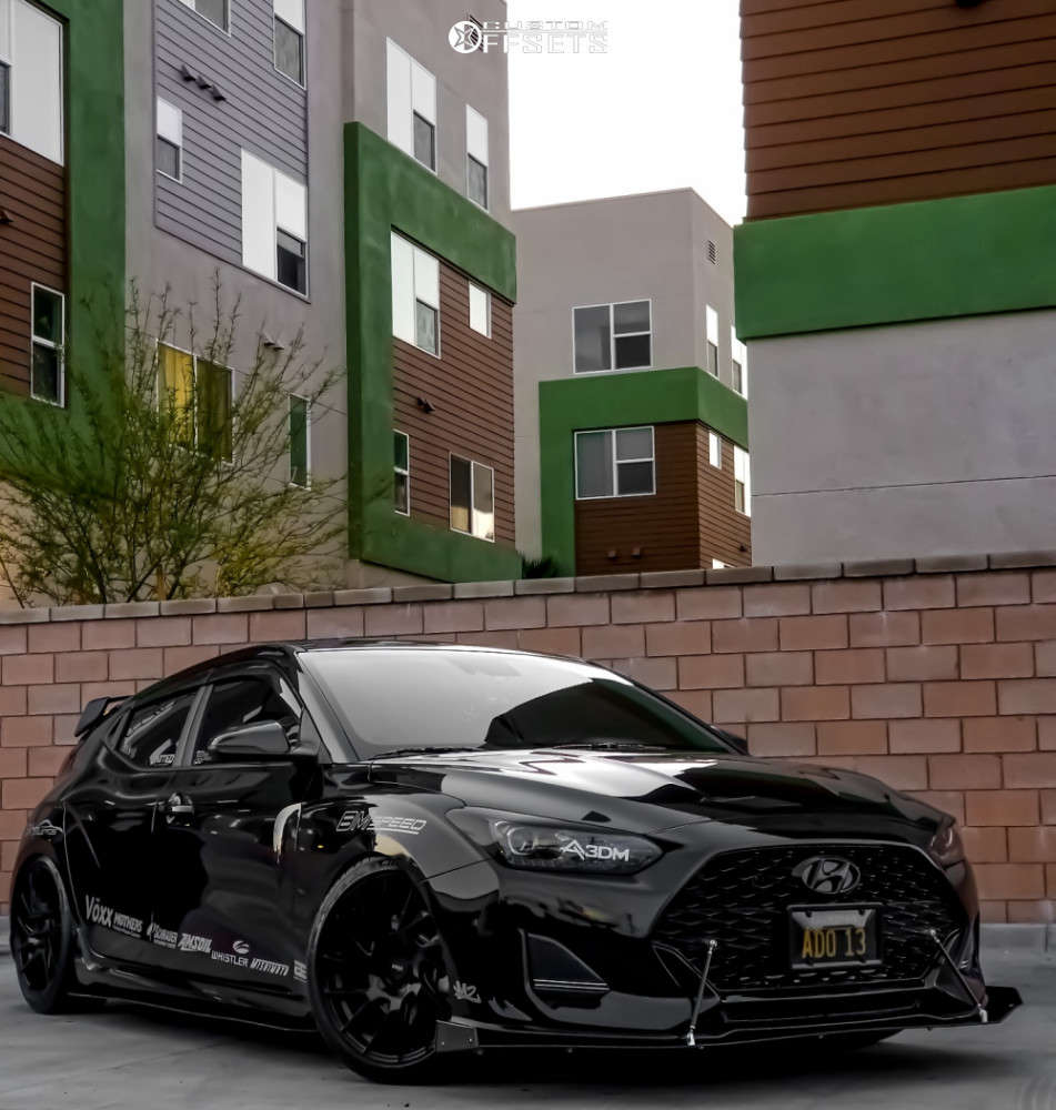 2019 Hyundai Veloster with 18x8 45 Voxx Falco and 225/40R18 Michelin Pilot Sport 4 and Coilovers ...