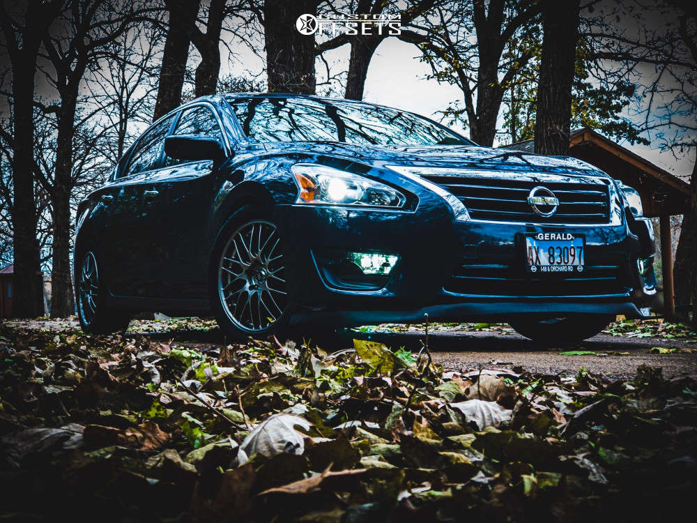 2013 Nissan Altima with 18x7.5 38 Enkei Ekm3 and 235/45R18 Uniroyal ...