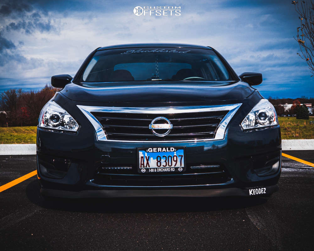 2013 Nissan Altima with 18x7.5 38 Enkei Ekm3 and 235/45R18 Uniroyal ...