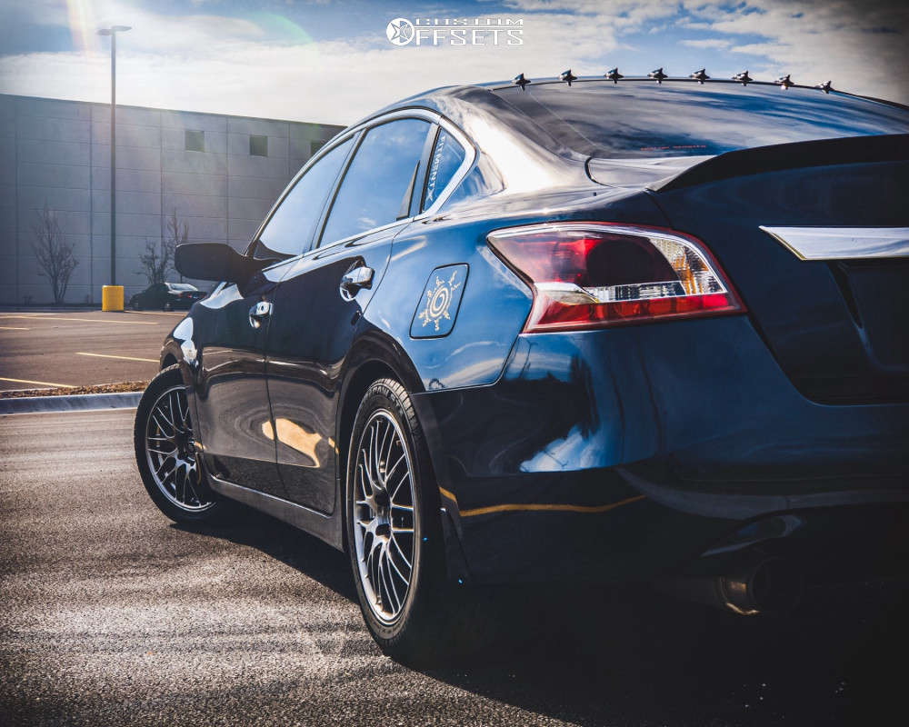 2013 Nissan Altima with 18x7.5 38 Enkei Ekm3 and 235/45R18 Uniroyal ...