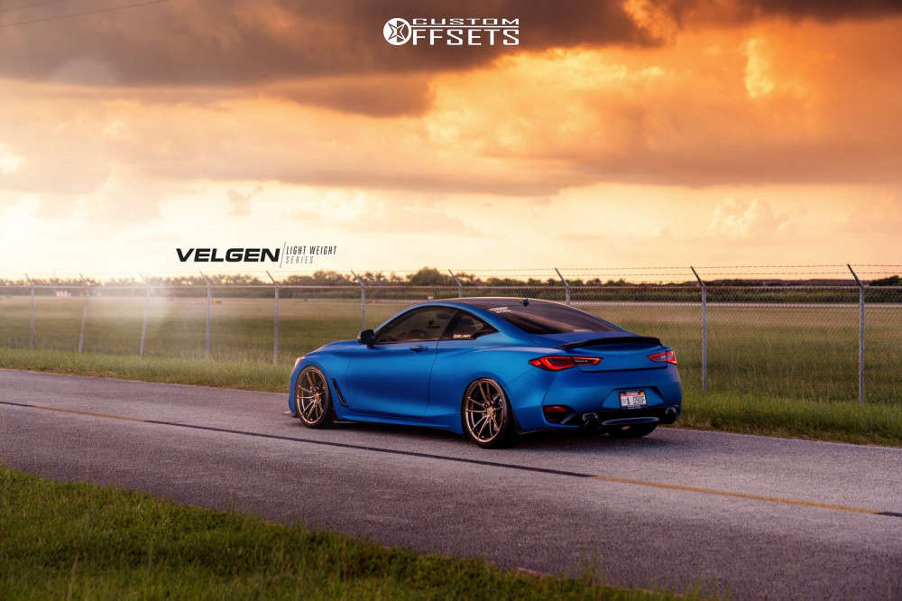 2018 INFINITI Q60 with 20x10.5 25 Velgen Vf5 and 285/30R20 Falken ...
