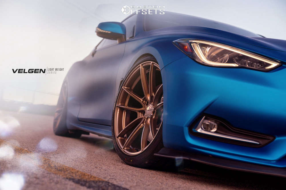 2018 INFINITI Q60 with 20x10.5 25 Velgen Vf5 and 285/30R20 Falken ...