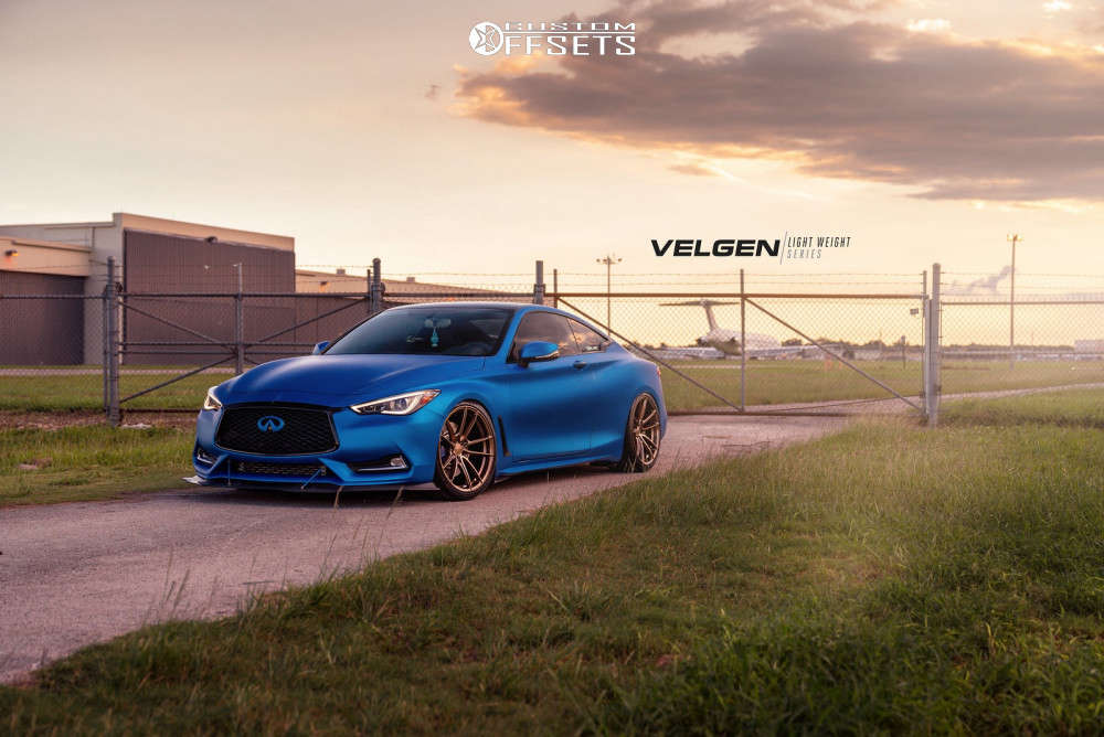 2018 INFINITI Q60 with 20x10.5 25 Velgen Vf5 and 285/30R20 Falken ...