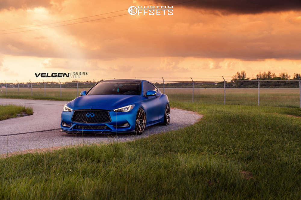 2018 INFINITI Q60 with 20x10.5 25 Velgen Vf5 and 285/30R20 Falken ...