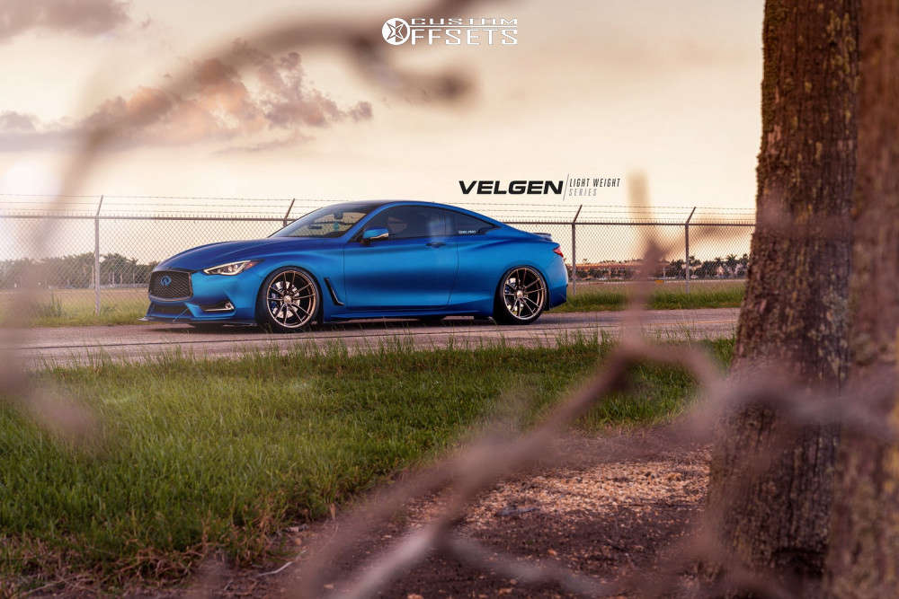 2018 INFINITI Q60 with 20x10.5 25 Velgen Vf5 and 285/30R20 Falken ...