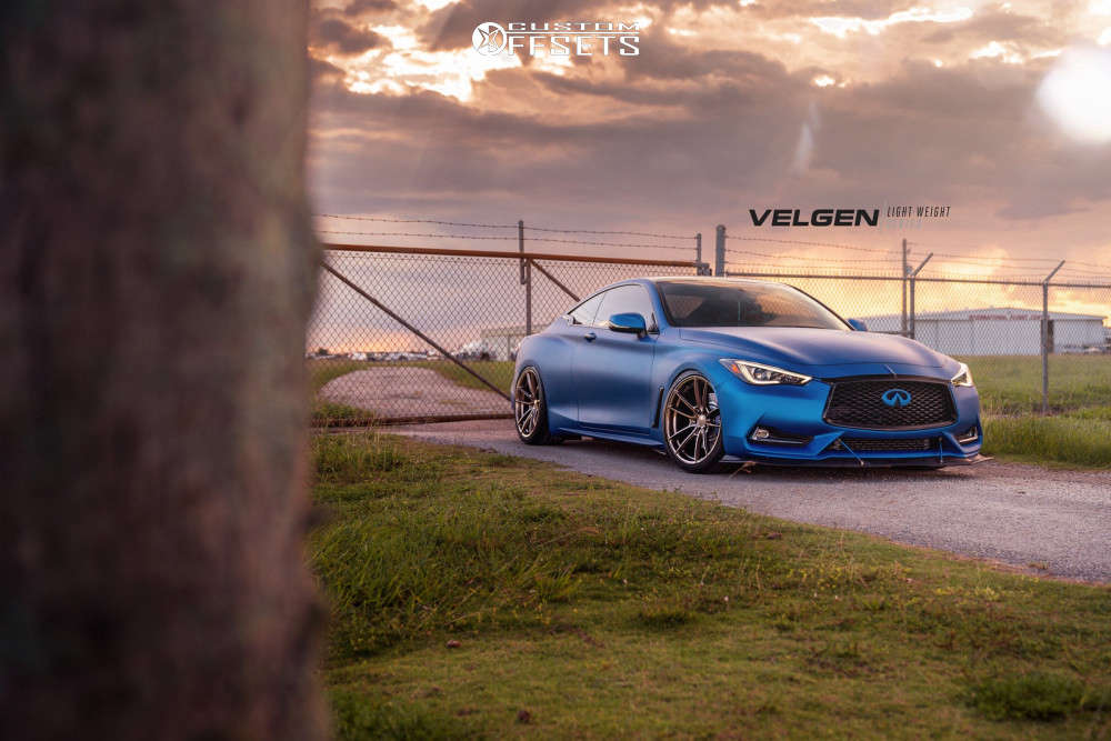 2018 INFINITI Q60 with 20x10.5 25 Velgen Vf5 and 285/30R20 Falken ...