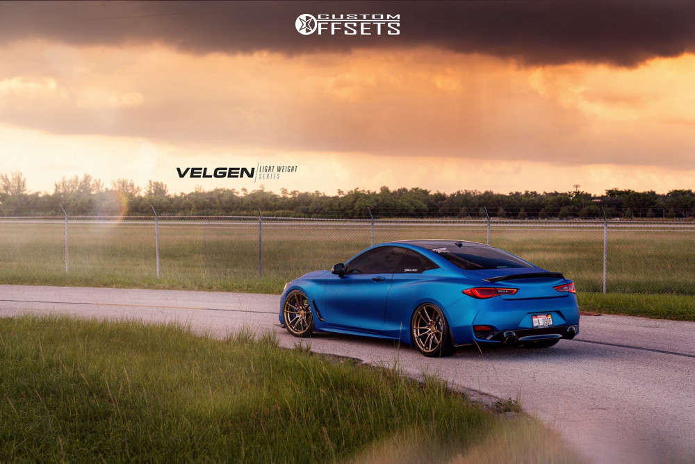 2018 INFINITI Q60 with 20x10.5 25 Velgen Vf5 and 285/30R20 Falken ...