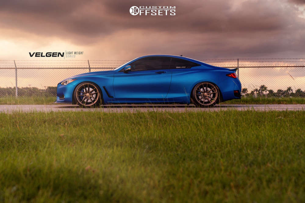 2018 INFINITI Q60 with 20x10.5 25 Velgen Vf5 and 285/30R20 Falken ...