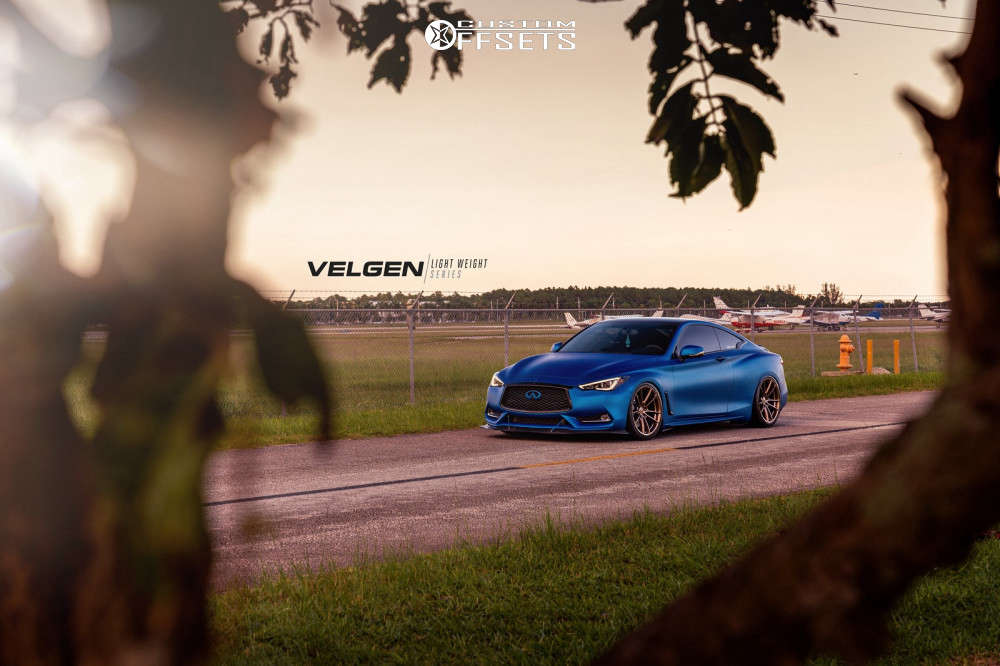 2018 INFINITI Q60 with 20x10.5 25 Velgen Vf5 and 285/30R20 Falken ...