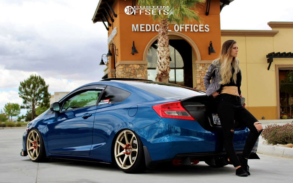 2012 Honda Civic with 18x9 30 MB Wheels Battles and 215/35R18 Federal ...