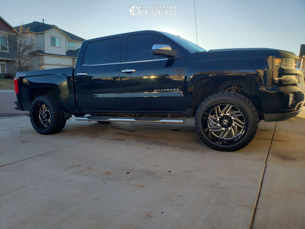 2016 Chevrolet Silverado 1500 with 22x12 -44 Hostile Jigsaw and 33/12.5R22 Red Dirt Road M/t and ...