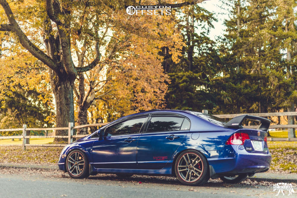 2007 Honda Civic with 18x9.5 35 Monte Titano MT9 Cibriano and 215/45R18 ...