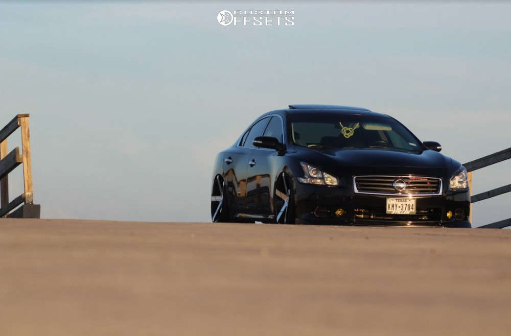 2012 Nissan Maxima with 20x10 40 Kronik Ghost and 245/35R20 Uniroyal ...