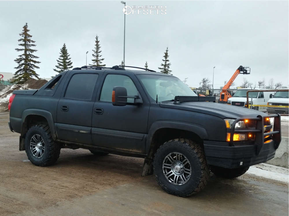 2005 Chevrolet Avalanche 1500 with 18x8.5 10 Black Iron Rebel and 35/12 ...