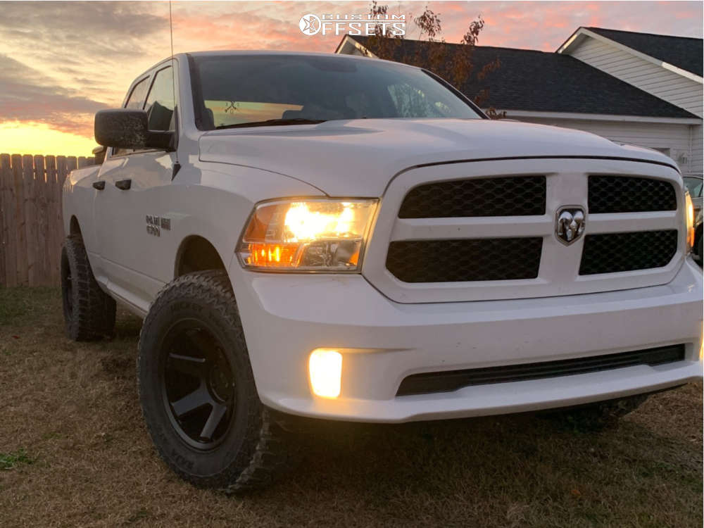2018 Ram 1500 with 18x10 -44 Black Rhino Raze and 35/12.5R18 Mickey ...