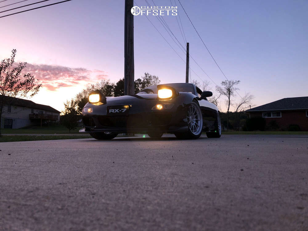 1993 Mazda RX-7 with 18x9.5 27 Enkei NT03M and 245/40R18 Continental ...
